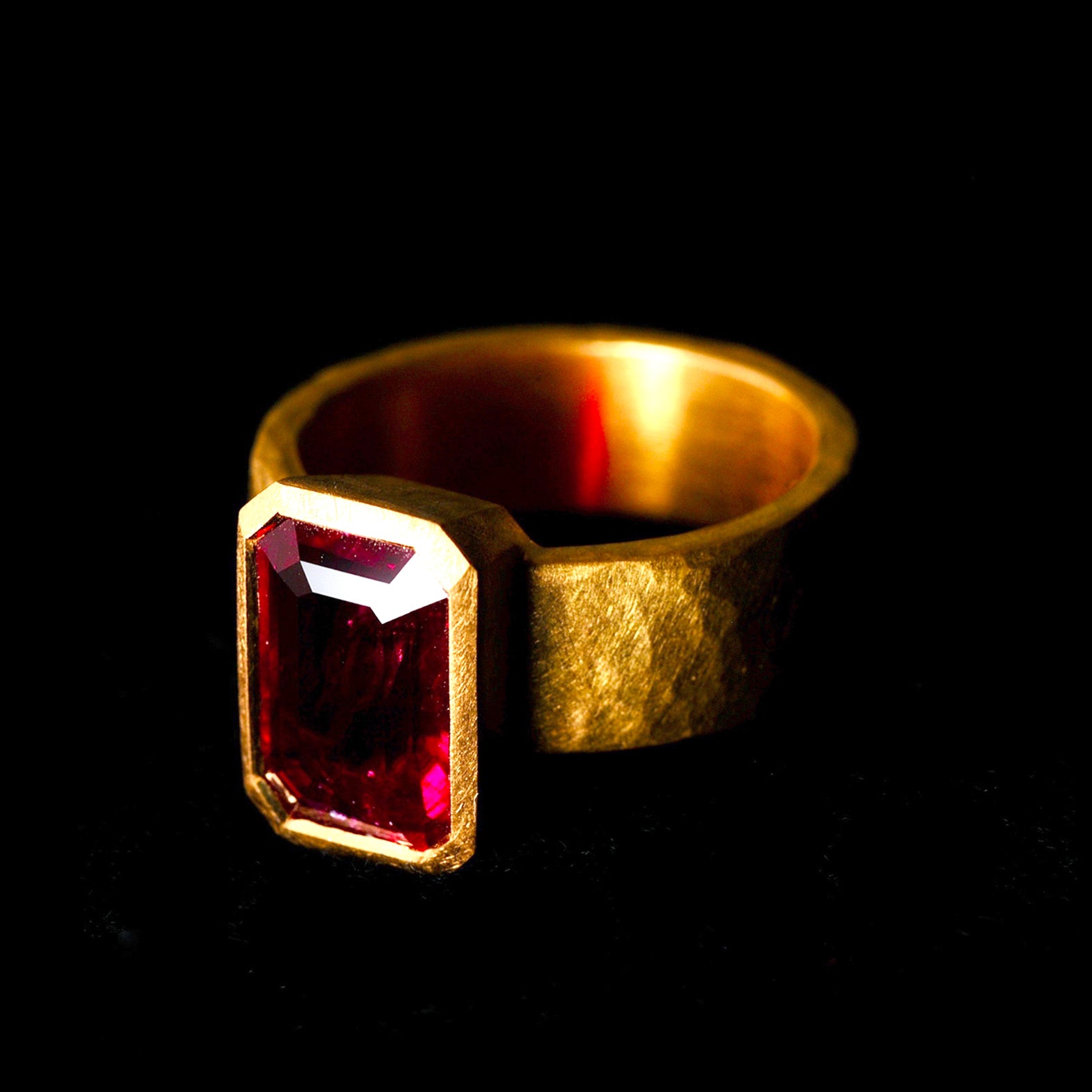 Step Cut Ruby Ring – malcolm betts
